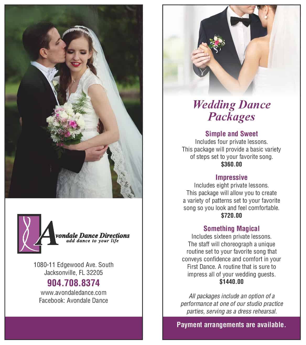 Wedding Dance Packages - Avondale Dance